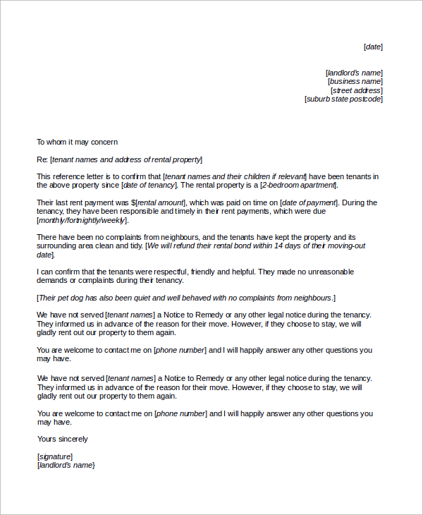 Spectacular Info About Character Reference Letter For Landlord Template 