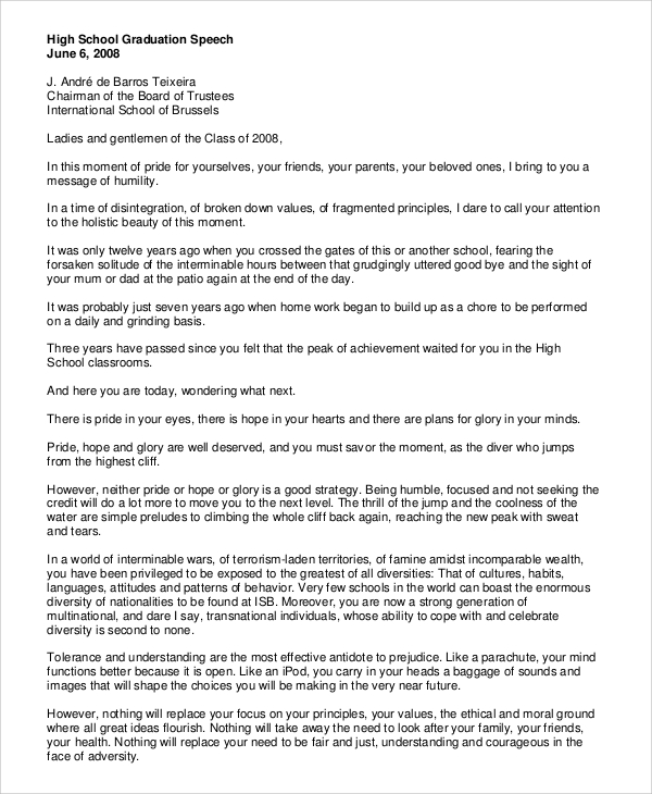Help Writing Graduation Speech