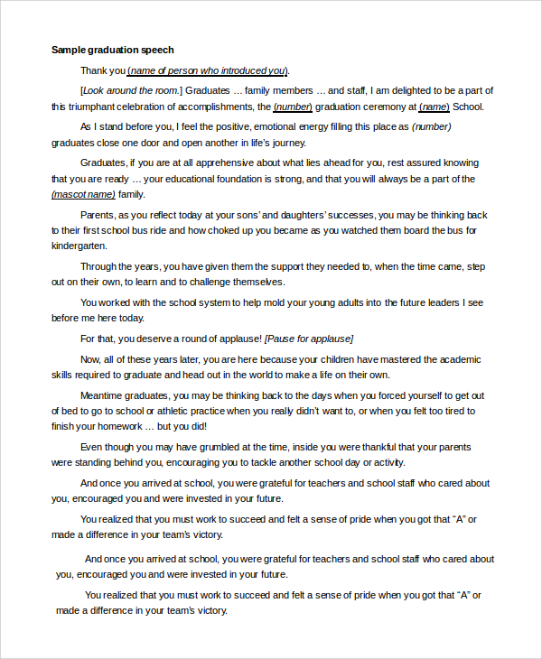  55 Speech Graduation Ceremony Sample Welcome Speech For Graduation