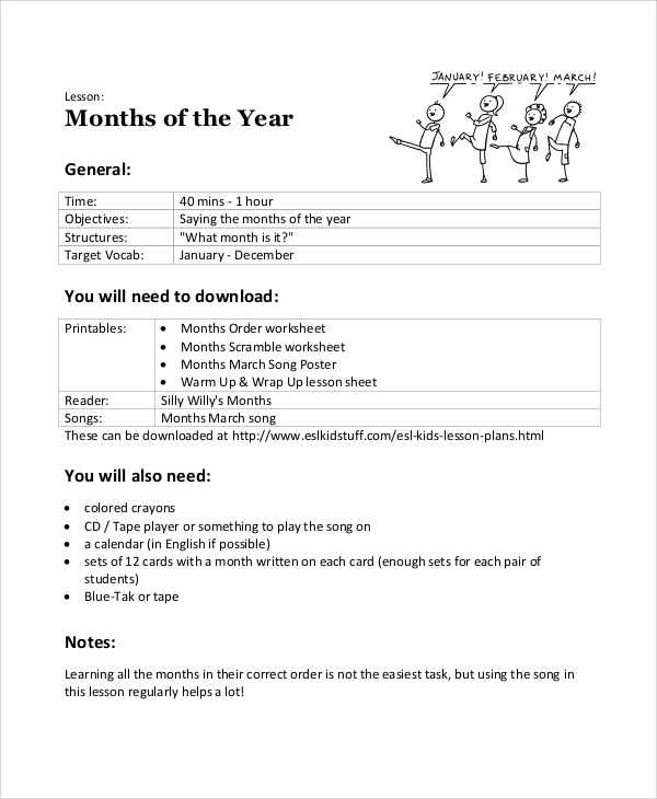 FREE 8 Sample Kindergarten Lesson Plan Templates In PDF MS Word