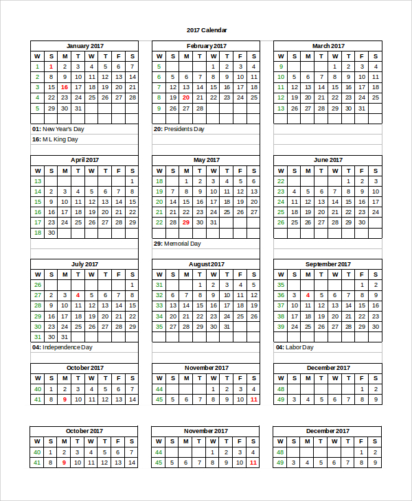 FREE 9 MS Word Calendar Samples In MS Word