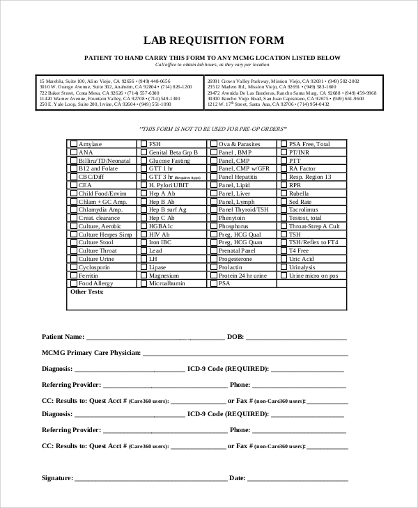 FREE 13 Requisition Form Samples In PDF MS Word