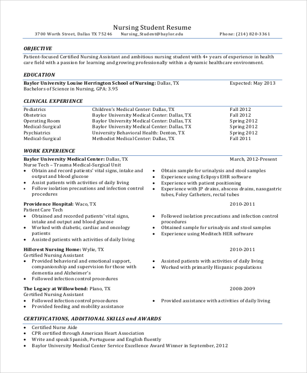 FREE 8 Sample Objective Statement Resume Templates In PDF