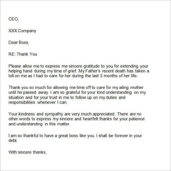 24 Sample Thank You Letter Templates To Boss PDF DOC Apple Pages 