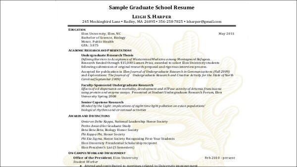FREE 8 Sample High School Graduate Resume Templates In MS Word PDF