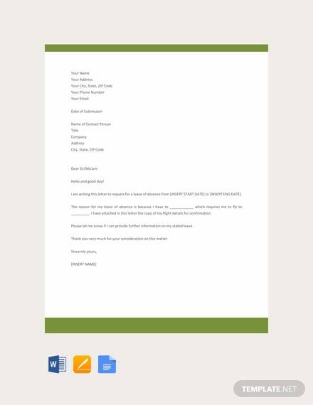 Leave Application Letter Example