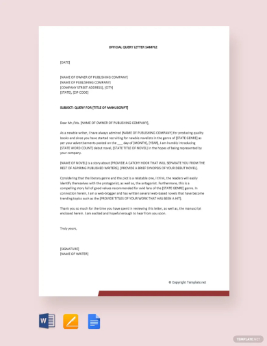 FREE 12 Query Letter Samples In PDF MS Word