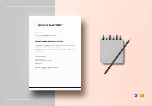 FREE 18 Acknowledgement Receipt Samples In MS Word PDF