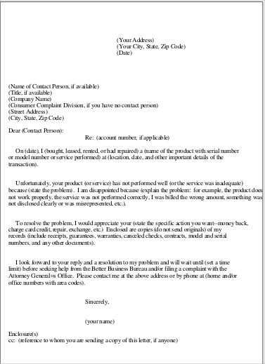  Formal Business Complaint Letter Sample Complaint Letter 2019 02 25