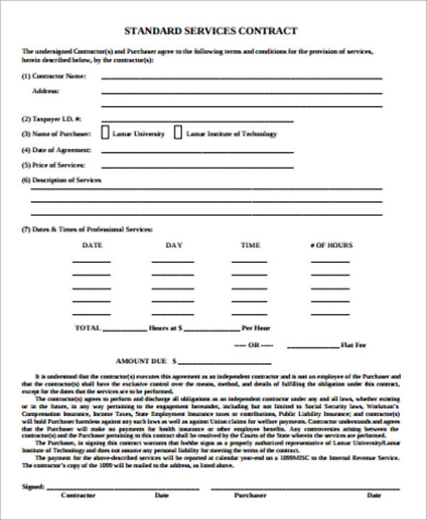 FREE 19 Simple Service Contract Samples In MS Word PDF Google Docs 