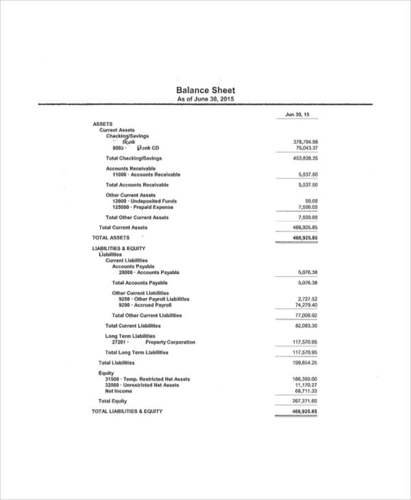 24 BALANCE SHEET TEMPLATE WORD BalanceSheet 24 BALANCE SHEET TEMPLATE WORD BalanceSheet