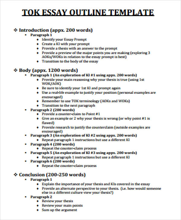 FREE 9 Essay Outline Samples In MS Word PDF