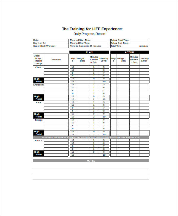 FREE 5 Sample Workout Program Sheet Templates In MS Word PDF