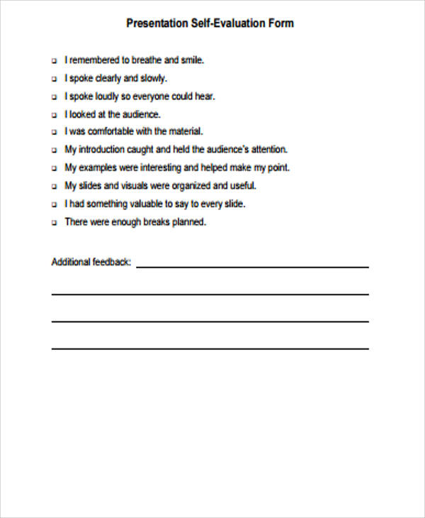 FREE 9 Sample Presentation Evaluation Forms In MS Word PDF