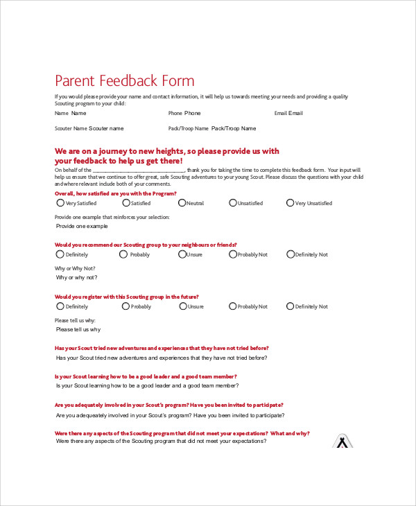 Meeting Feedback Form Template Word PDF Template