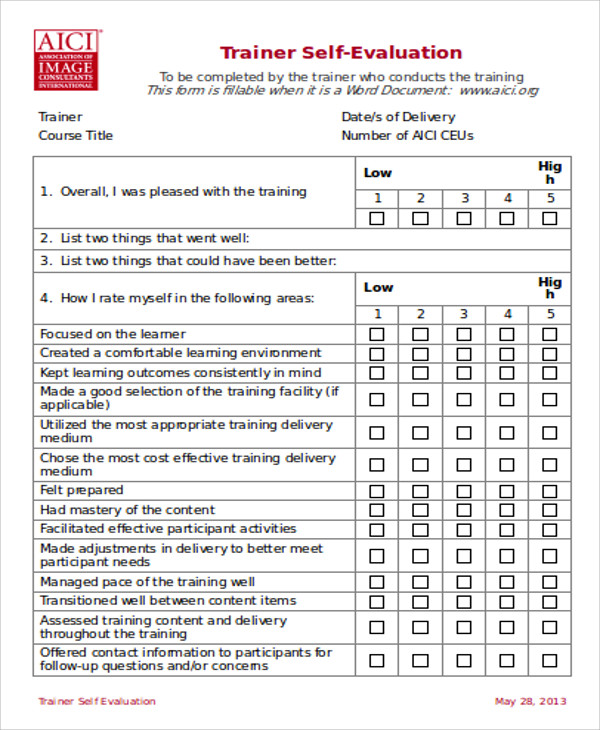 FREE 9+ Sample Trainer Evaluation Forms in MS Word | PDF FREE 9+ Sample Trainer Evaluation Forms in MS Word | PDF