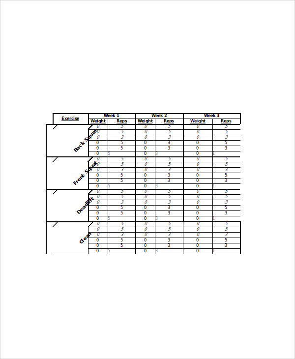 FREE 5 Sample Gym Workout Sheet Templates In MS Word PDF