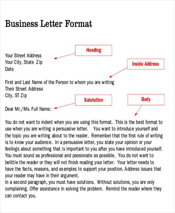 How To Write A Persuasive Business Letter Format PDF Template