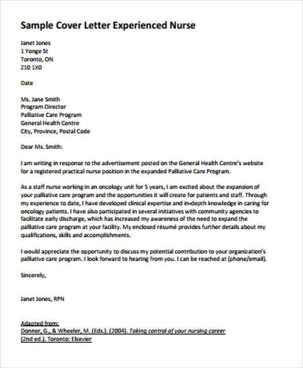 Sample Application Letter For Nurses Without Experience Pdf Classles 