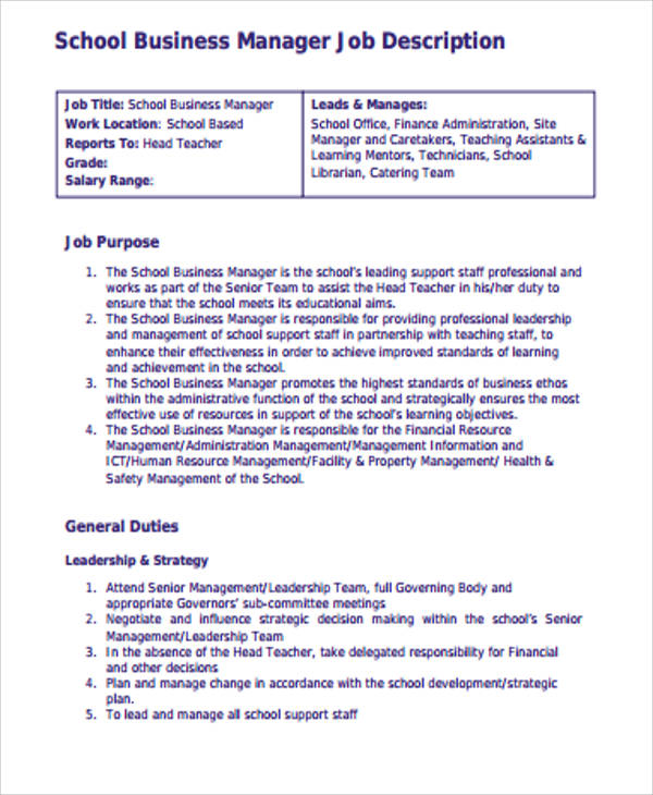 What Are The Responsibilities Of A Business Manager Businesser