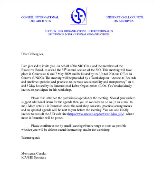 FREE 12 Sample Formal Invitation Letter Templates In MS Word PDF 