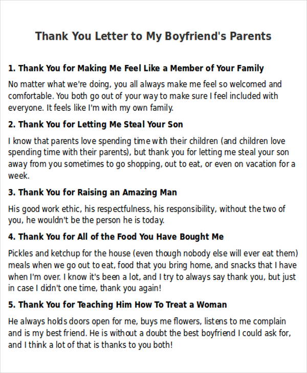 Letter Thank You To Parents How To Write A Thank You Letter To Your