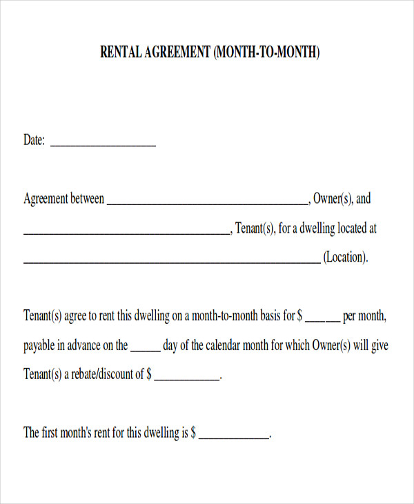 FREE 7 Room Rental Agreement Form Samples In MS Word PDF