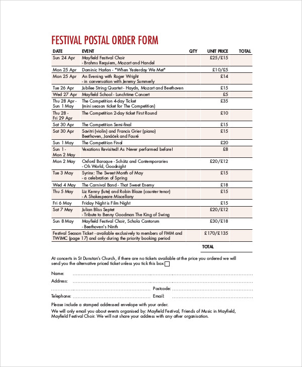 FREE 9 Sample Postal Order Forms In MS Word PDF FREE 9 Sample Postal Order Forms In MS Word PDF