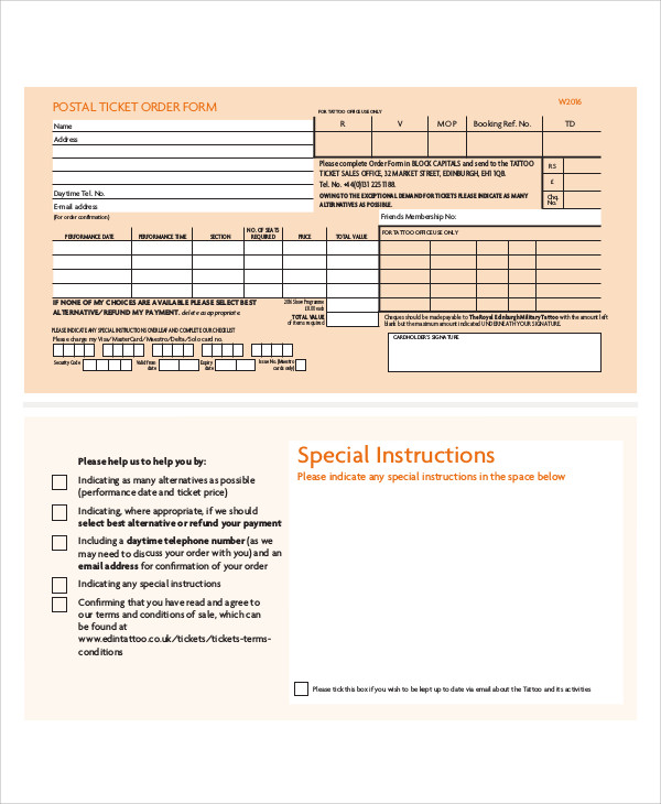 FREE 9 Sample Postal Order Forms In MS Word PDF FREE 9 Sample Postal Order Forms In MS Word PDF