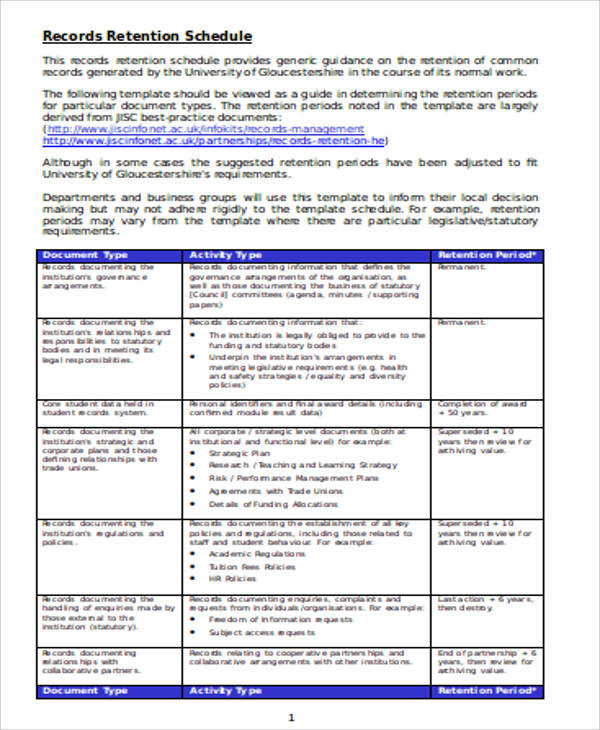 FREE 12 Schedule Samples In MS Word