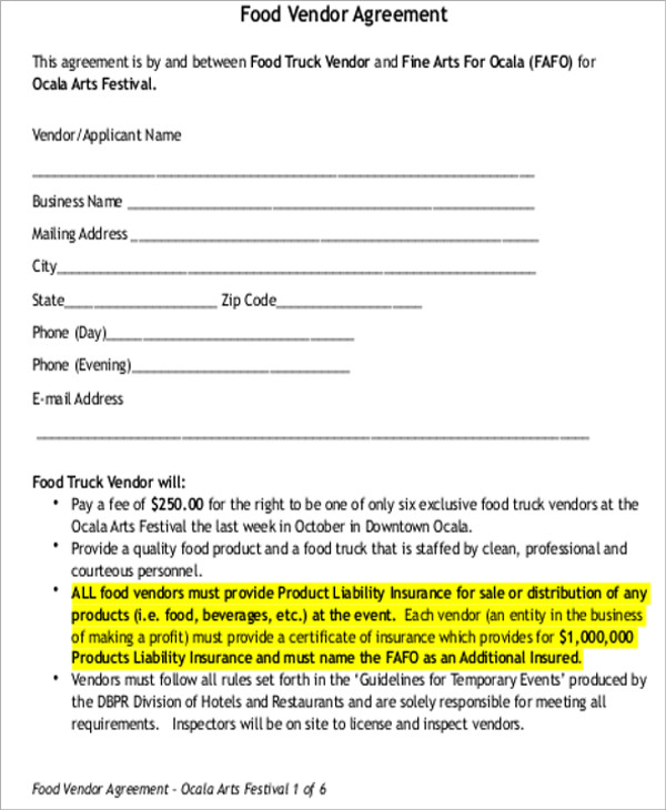 Vendor Agreement Template