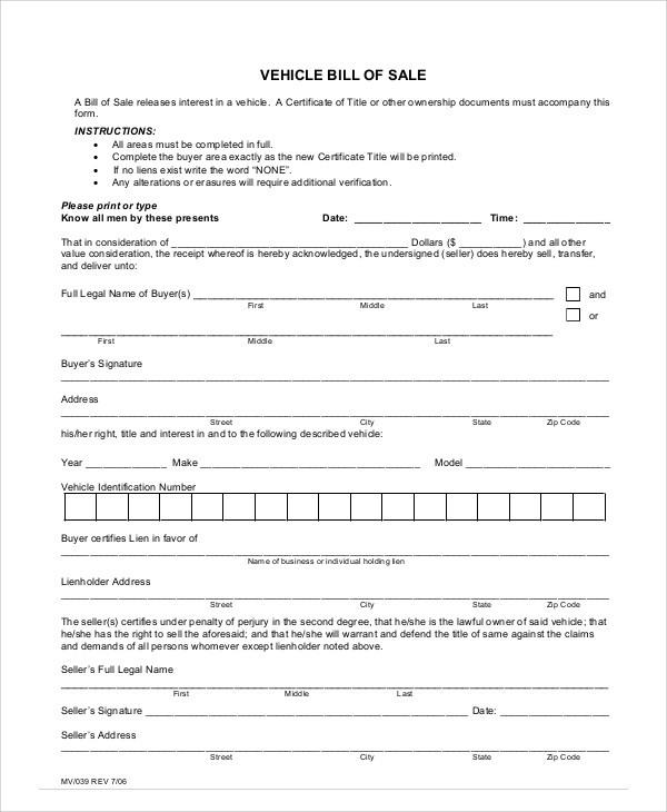 FREE 8 Bill Of Sale Receipt Samples In MS Word PDF FREE 8 Bill Of Sale Receipt Samples In MS Word PDF