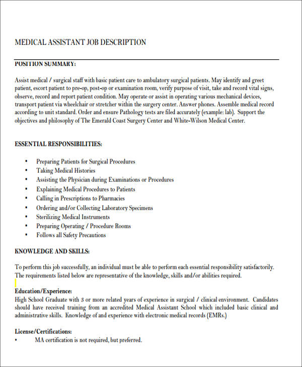 FREE 5 Sample Medical Assistant Certificates In MS Word PDF