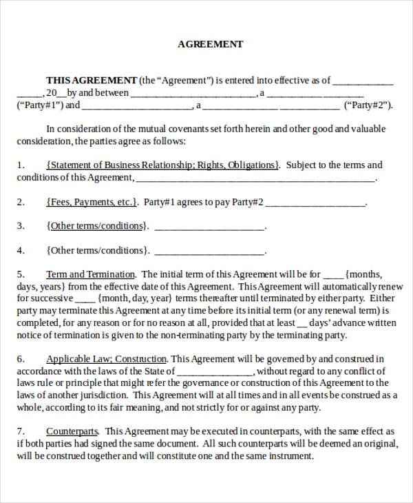 FREE 8 Legal Agreement Contract Samples In MS Word Google Docs 