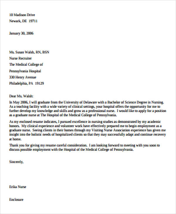 FREE 6 Nursing Student Cover Letter Templates In MS Word PDF