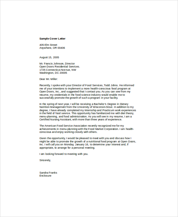 FREE 5 Nursing Cover Letter Formats In MS Word PDF