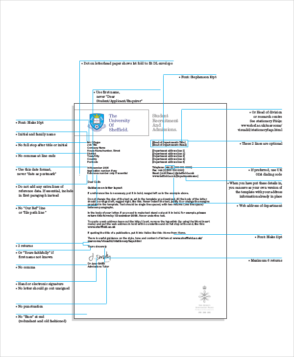 FREE 8 Sample Formal Letter Layout Templates In MS Word PDF