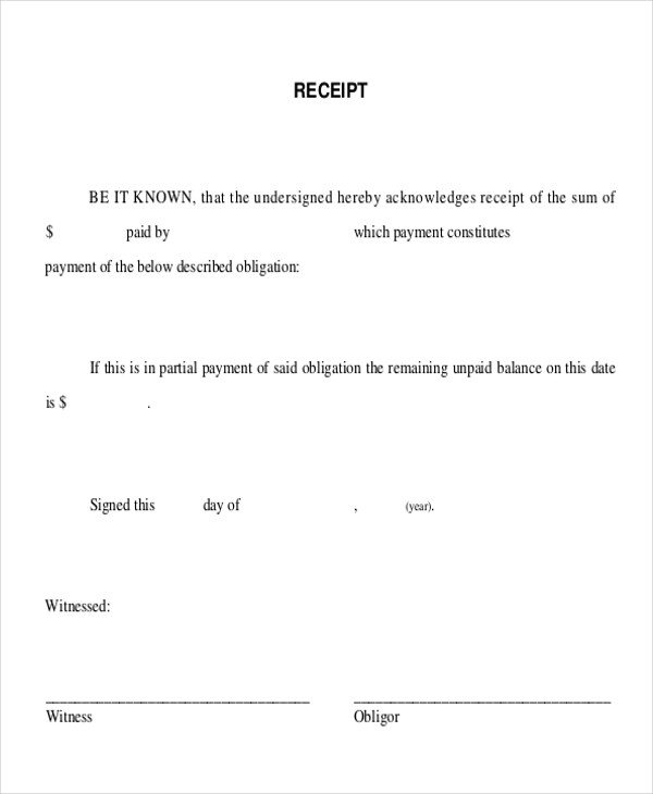FREE 14 Payment Receipt Acknowledgment In PDF MS Word Excel 