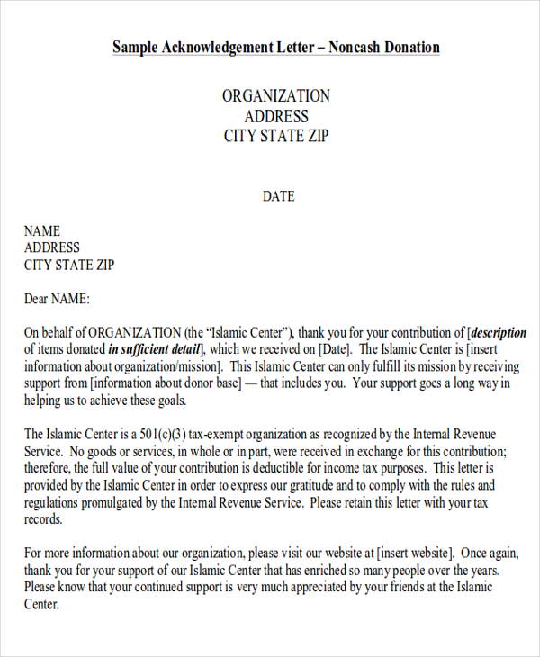 FREE 6 Sample Nonprofit Thank You Letter Templates In MS Word PDF
