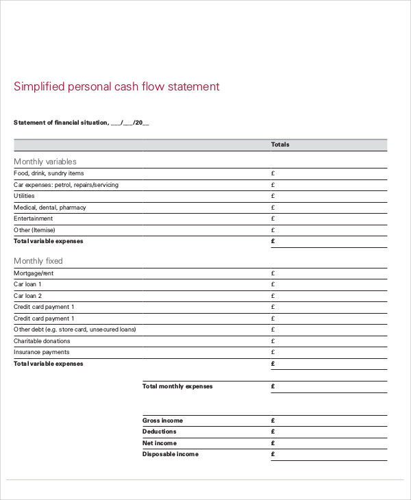 FREE 9 Cash Flow Statement Samples In MS Word PDF Excel