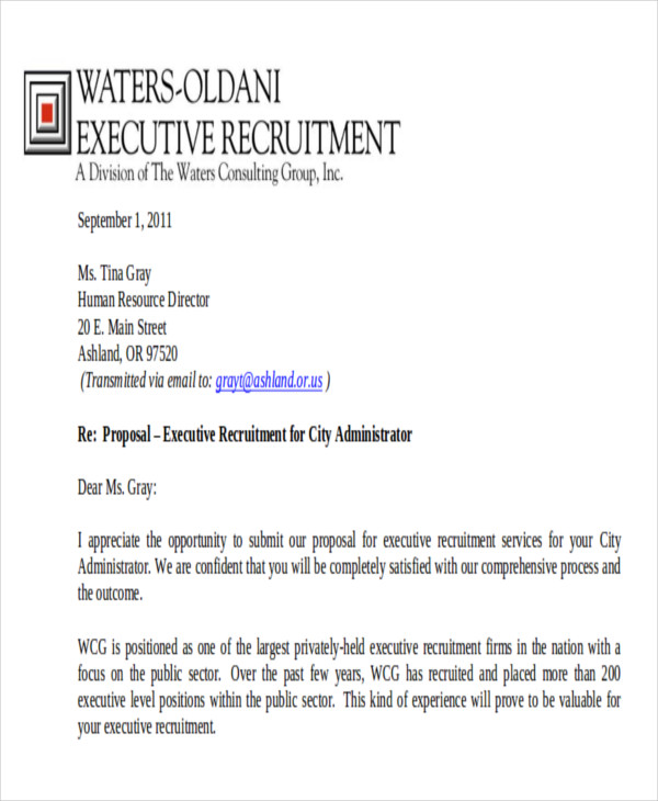 FREE 7 Sample Job Proposal Letter Templates In PDF MS Word