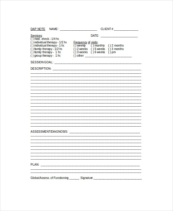 Printable Blank Soap Note Template Word