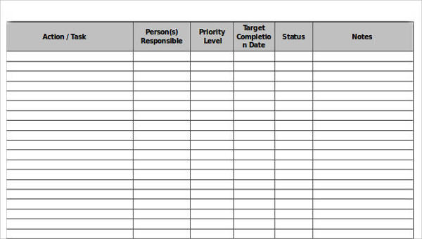 Free Action Plan Template Word Document