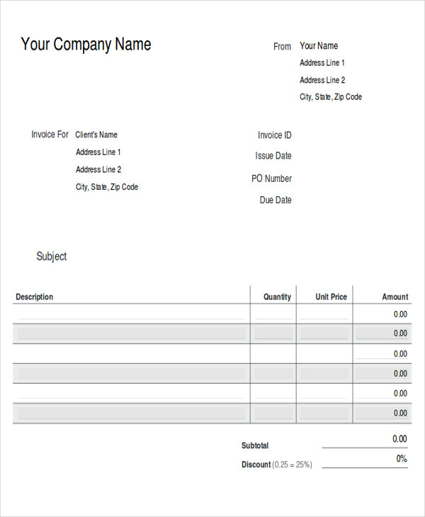 FREE 5 Sample Cash Invoice Templates In PDF MS Word Excel