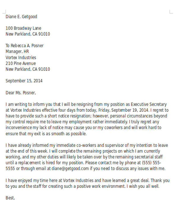 Resignation Letter Due To Bad Boss Database Letter Template Collection