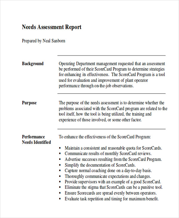 FREE 11 Assessment Report Format Samples In Google Docs MS Word