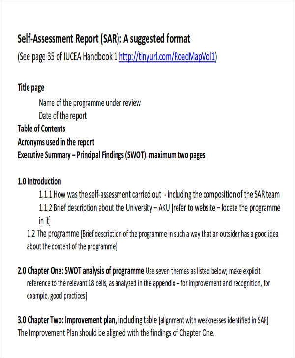 FREE 11 Assessment Report Format Samples In Google Docs MS Word 