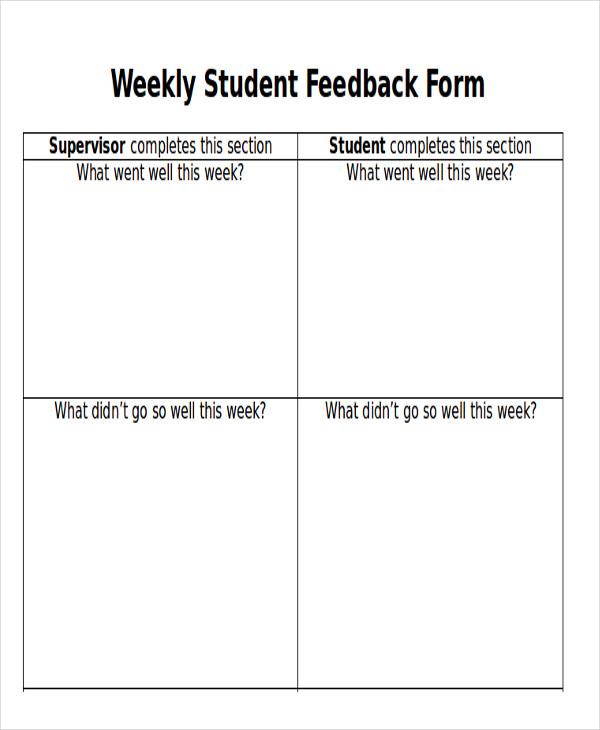 FREE 8 Sample Student Feedback Forms In MS Word