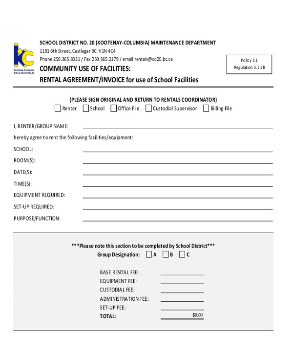 FREE 12 Sample Rental Invoices In PDF MS Word Excel