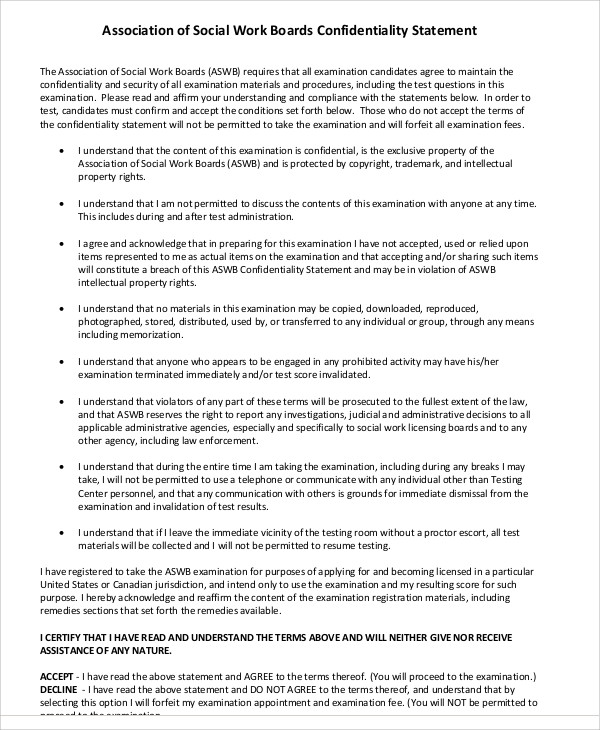 FREE 10 Sample Confidentiality Statement Templates In PDF MS Word